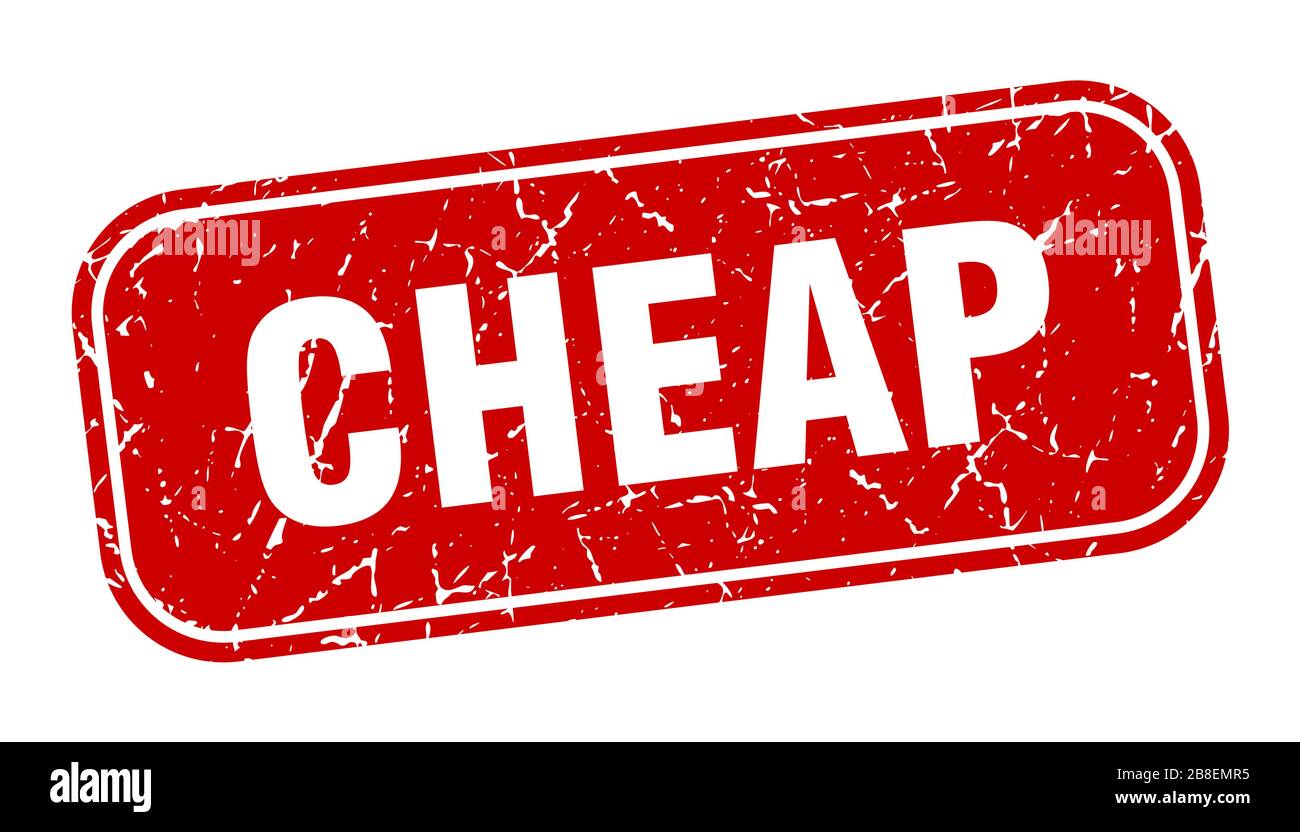 cheap stamp. cheap square grungy red sign Stock Vector Image & Art - Alamy