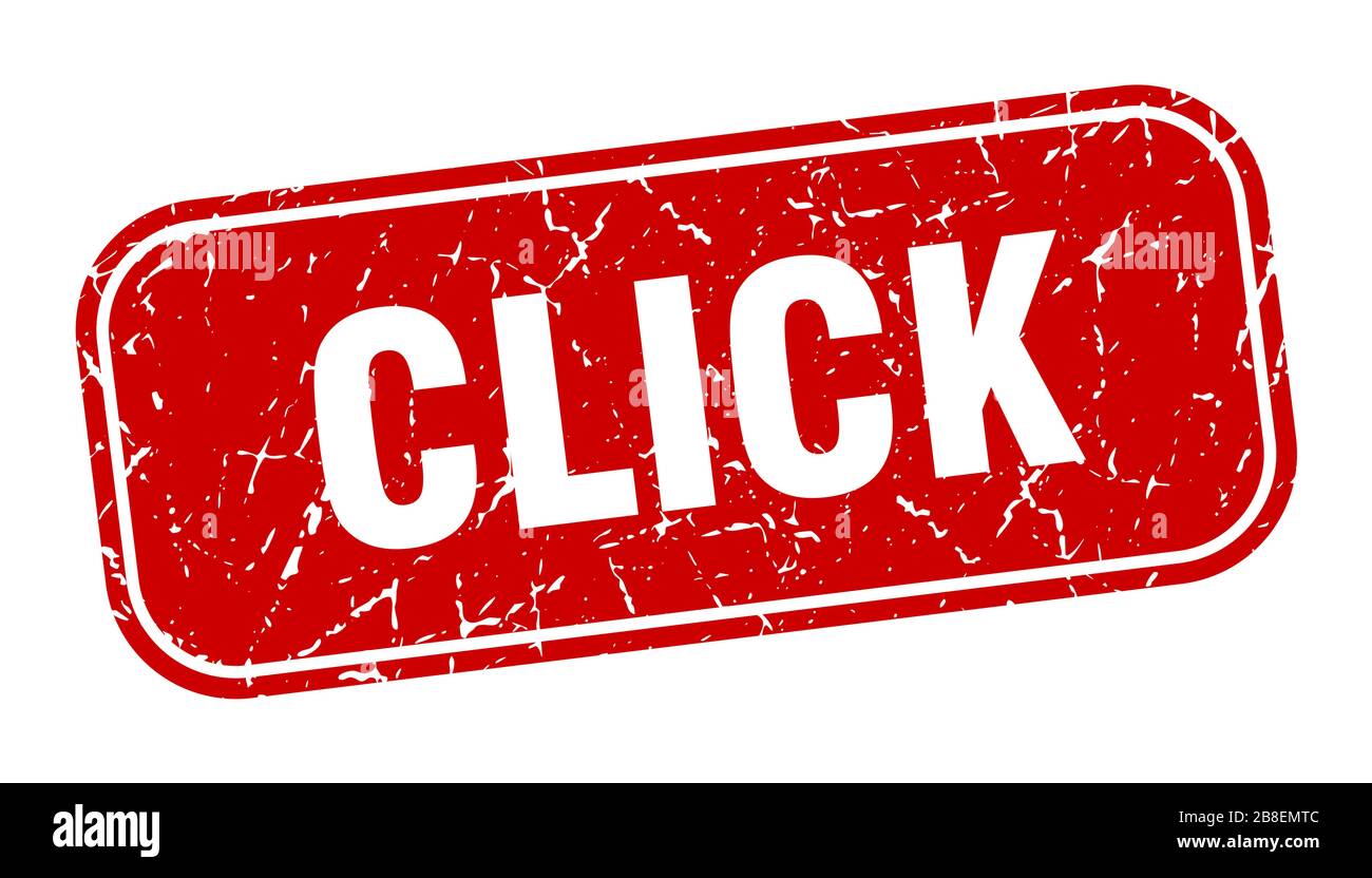 click stamp. click square grungy red sign Stock Vector Image & Art - Alamy