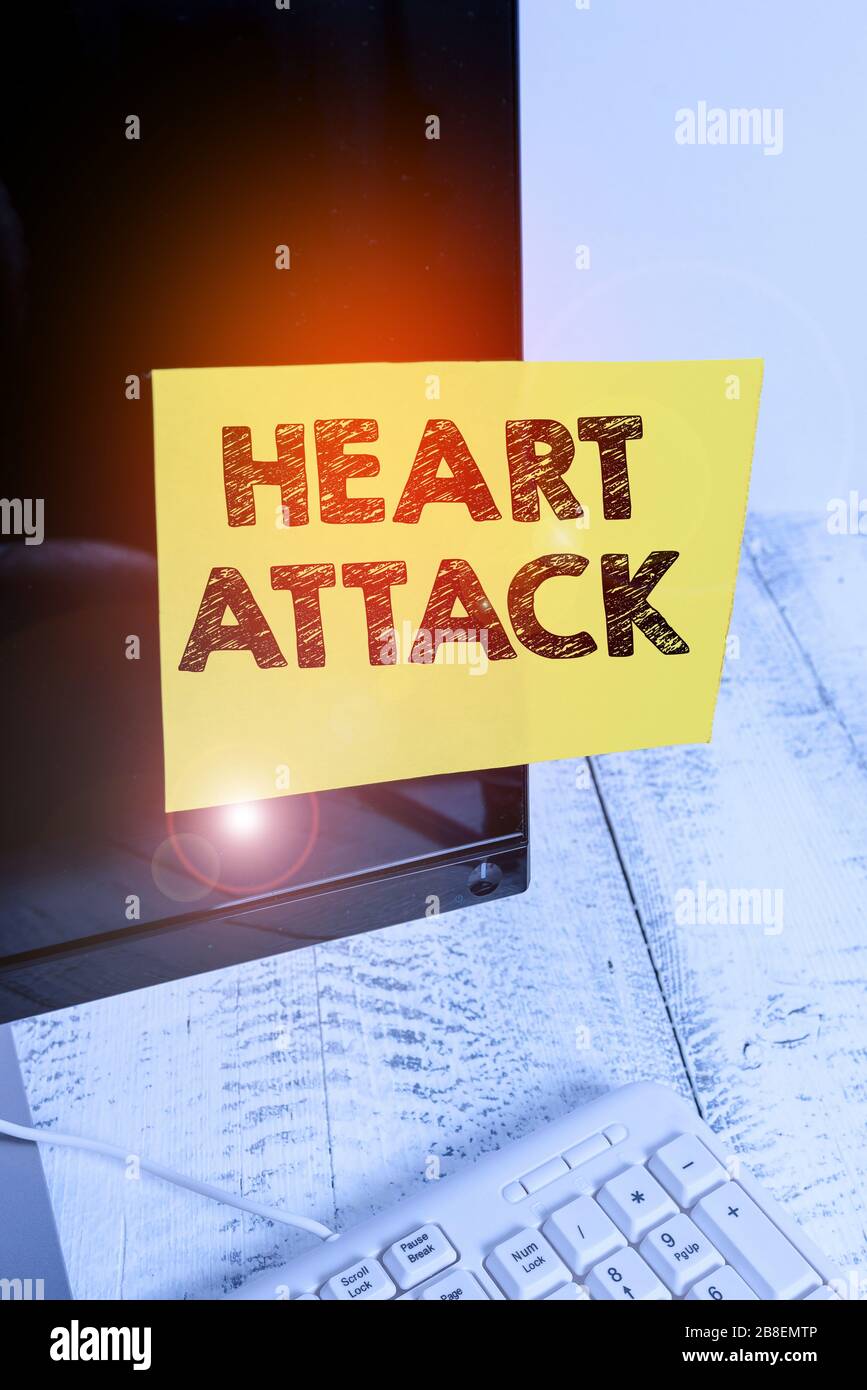 Word writing text Heart Attack. Business photo showcasing sudden ...