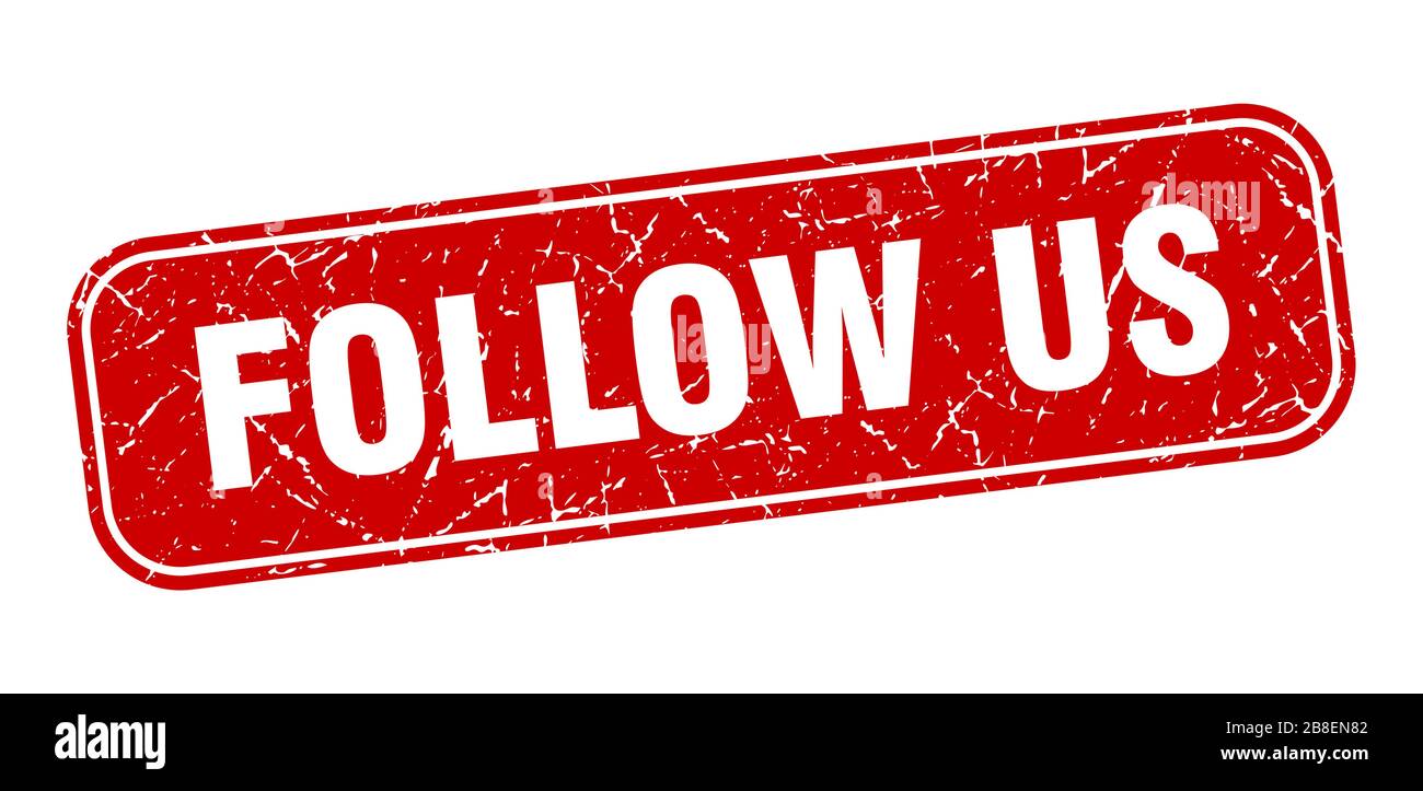 follow us stamp. follow us square grungy red sign Stock Vector Image ...