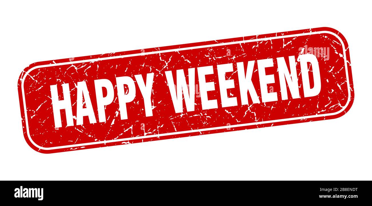 happy weekend stamp. happy weekend square grungy red sign Stock Vector ...