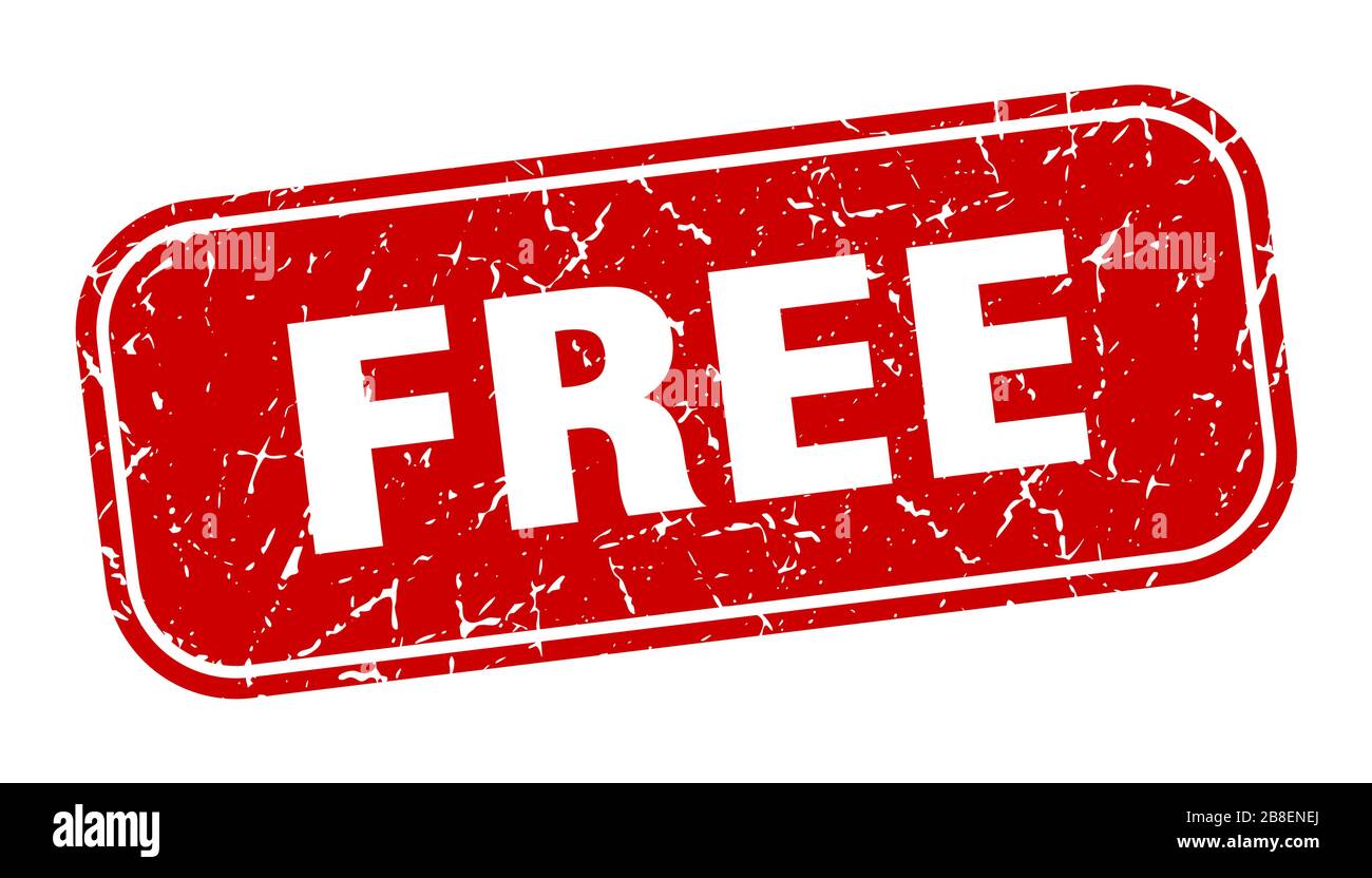 free stamp. free square grungy red sign Stock Vector Image & Art - Alamy