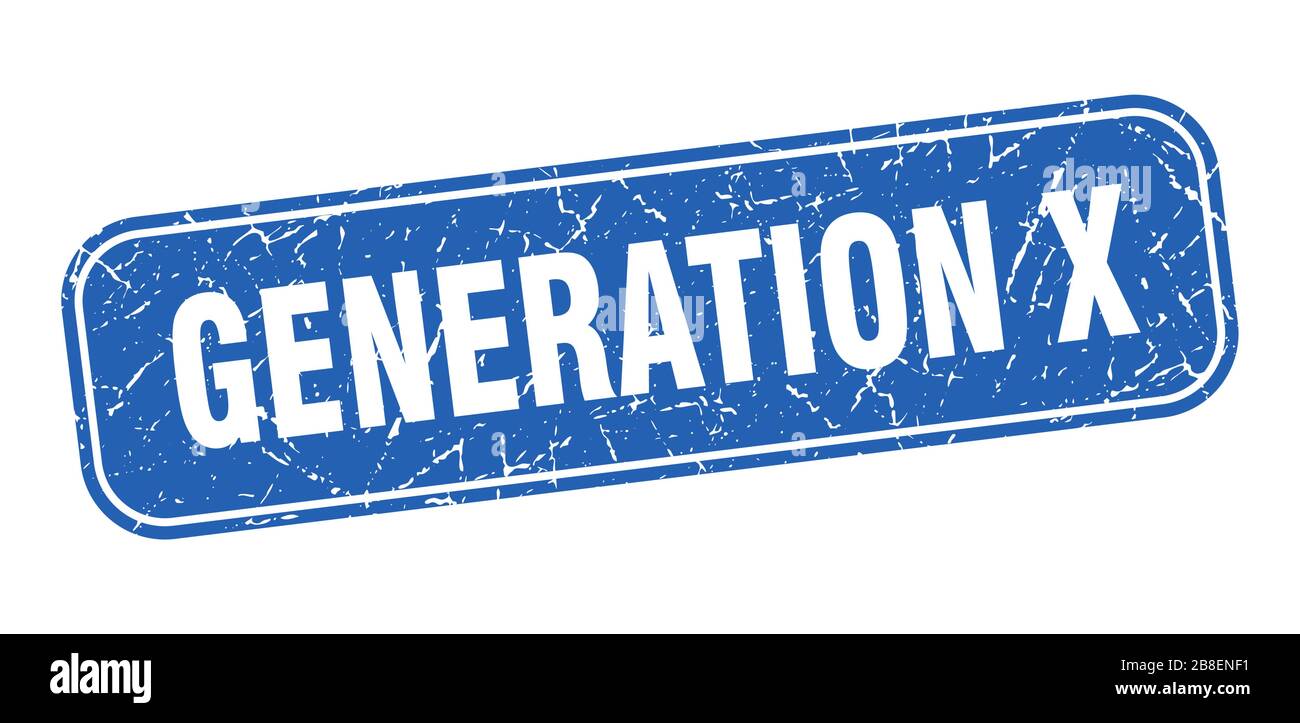 generation x stamp. generation x square grungy blue sign Stock Vector ...