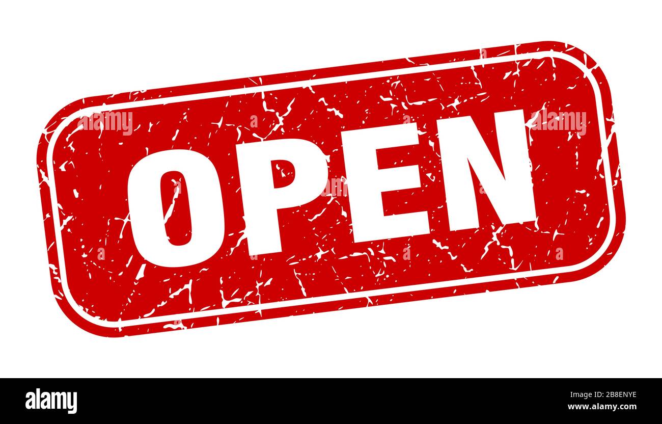 open stamp. open square grungy red sign Stock Vector Image & Art - Alamy