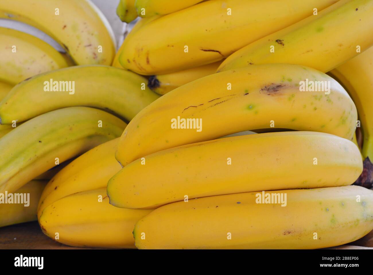Ripe bananas on market shelf.Fresh bananas at the market. Fresh banana ...