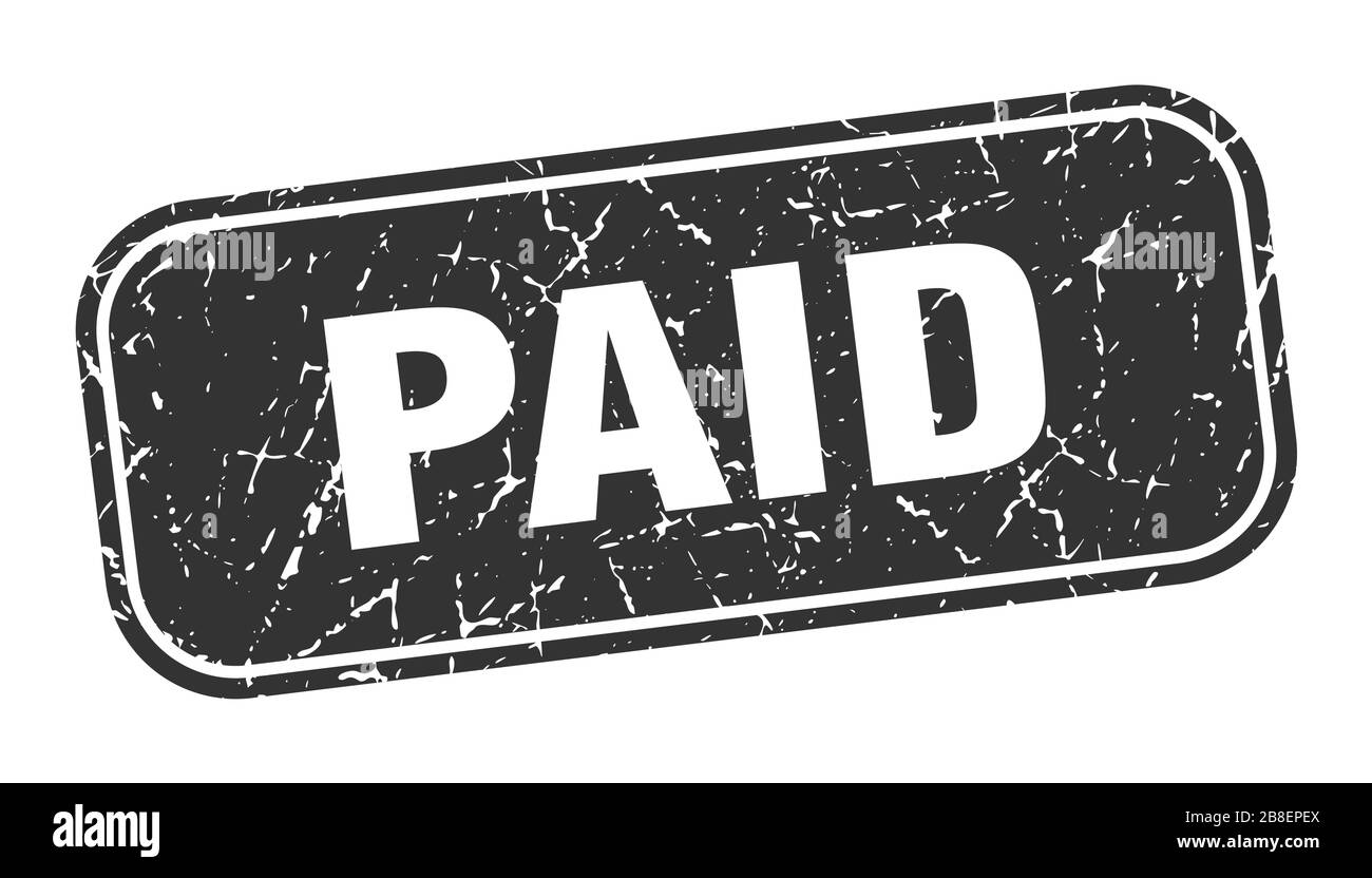 paid stamp. paid square grungy black sign Stock Vector Image & Art - Alamy