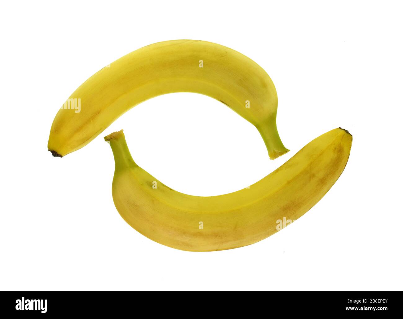 Two bananas isolated on white background Stock Photo - Alamy