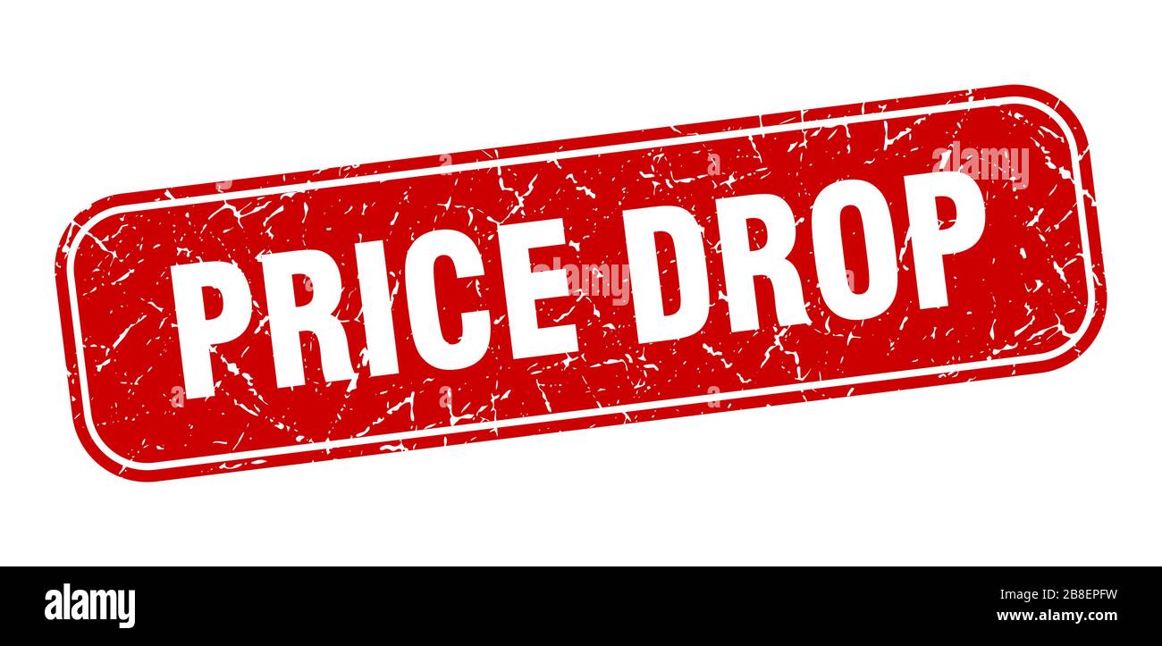 price drop stamp. price drop square grungy red sign Stock Vector Image ...