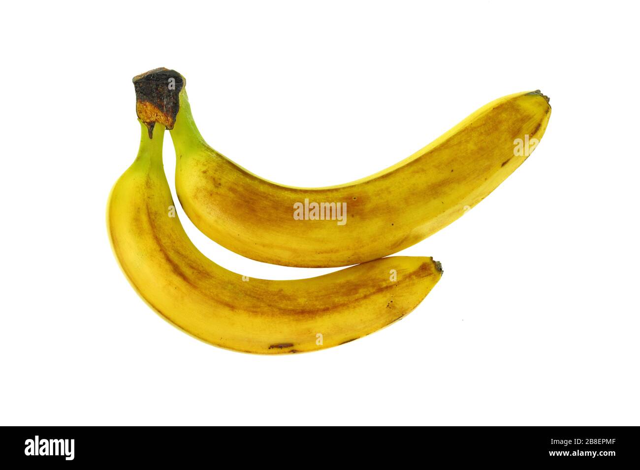 Two bananas isolated on white background Stock Photo - Alamy