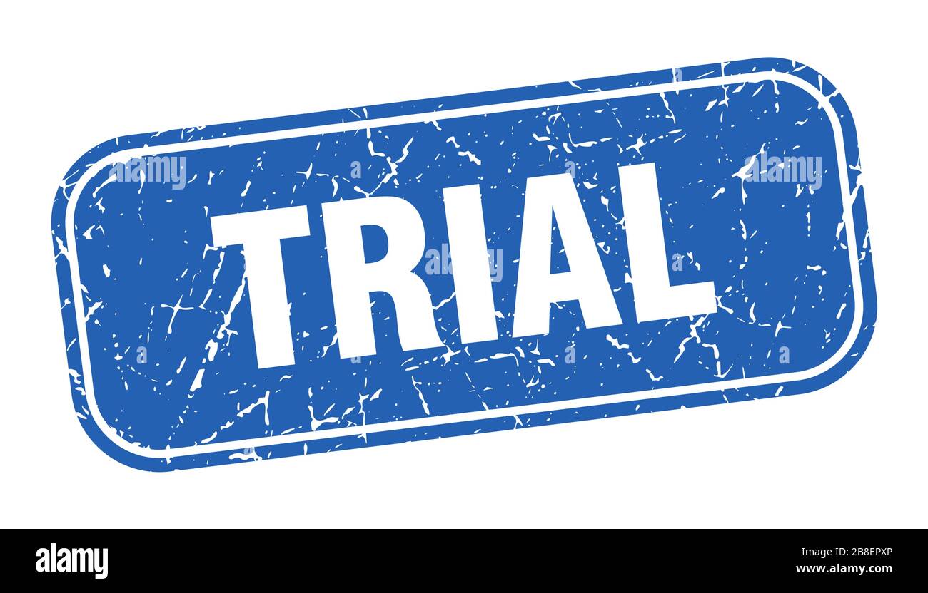 trial stamp. trial square grungy blue sign Stock Vector Image & Art - Alamy