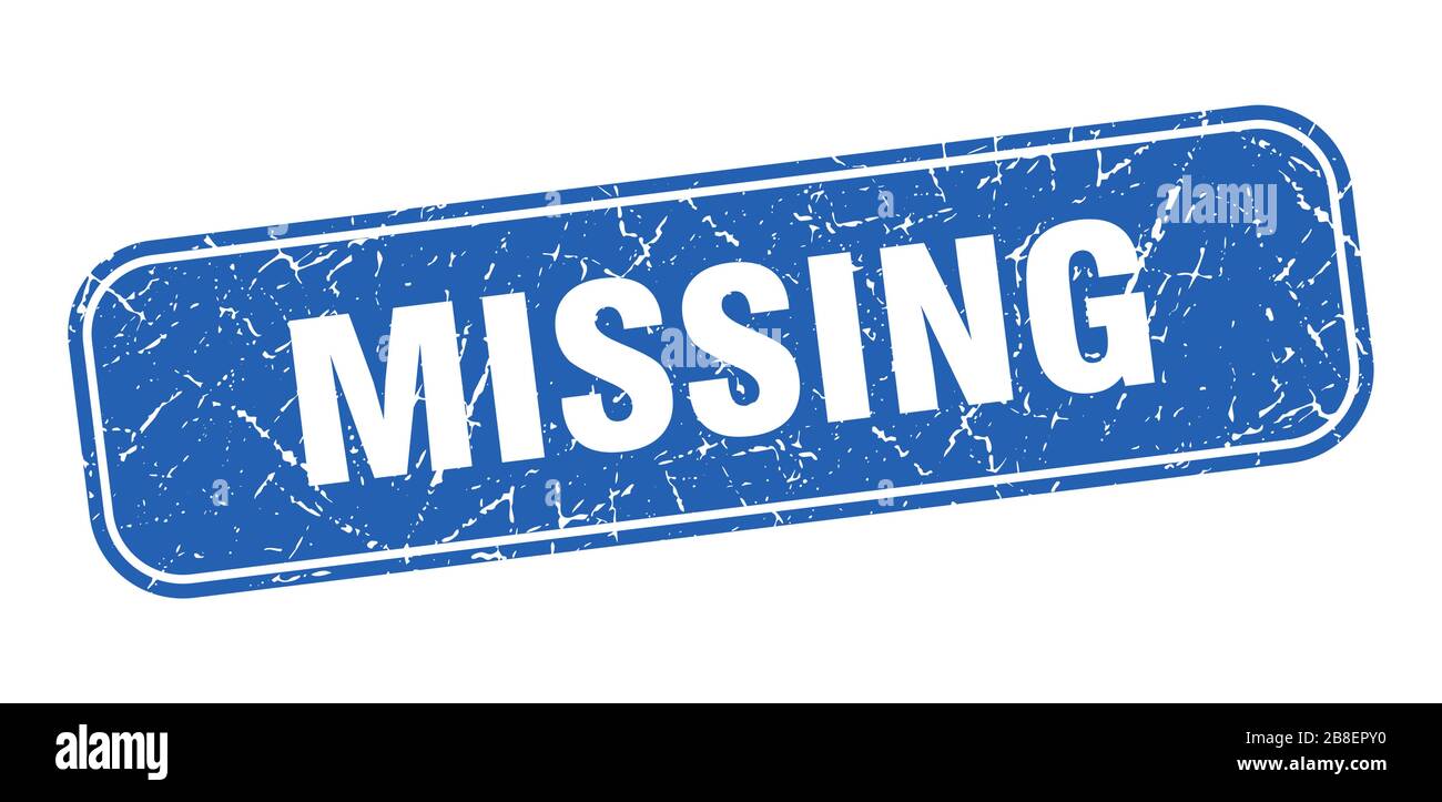 missing stamp. missing square grungy blue sign Stock Vector Image & Art ...