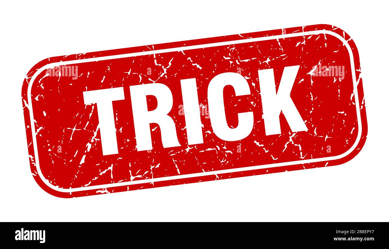trick stamp. trick square grungy red sign Stock Vector Image & Art - Alamy