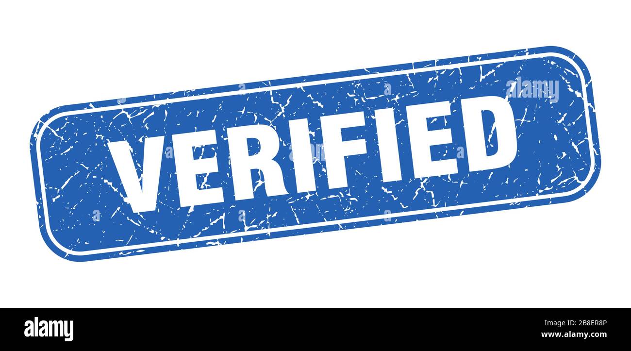 verified stamp. verified square grungy blue sign Stock Vector Image ...