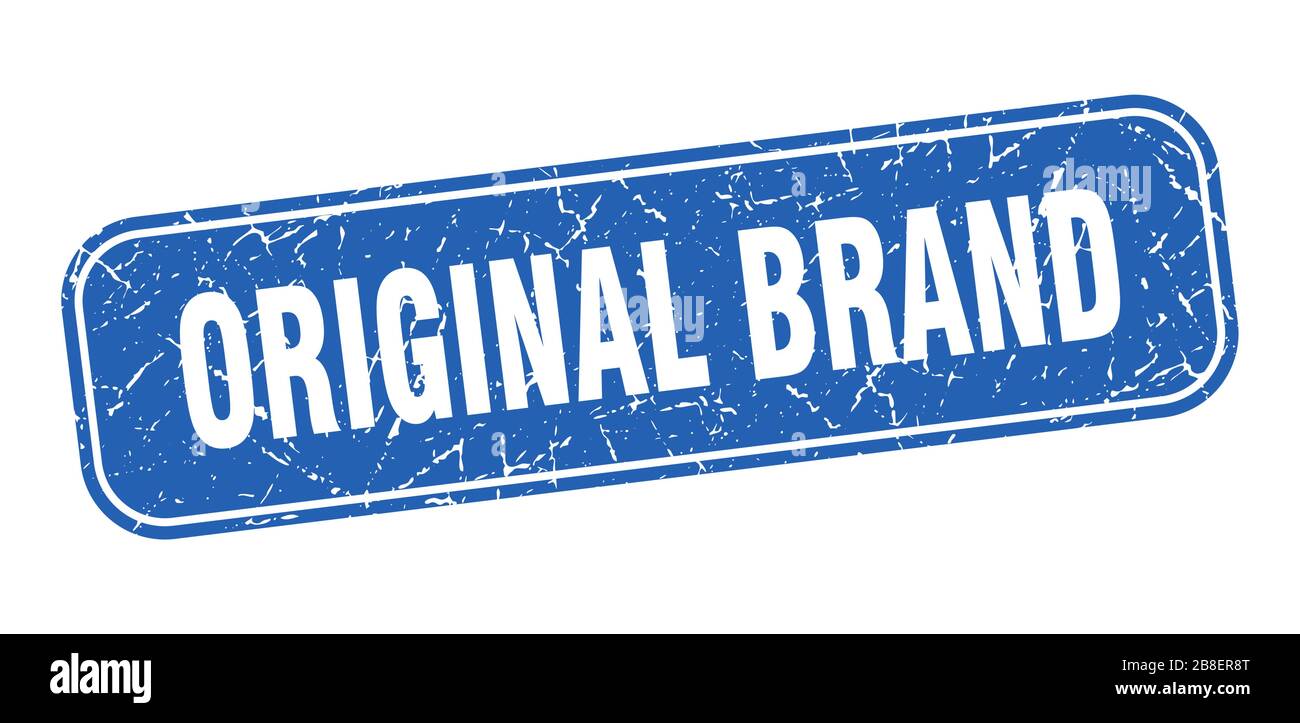 original brand stamp. original brand square grungy blue sign Stock ...