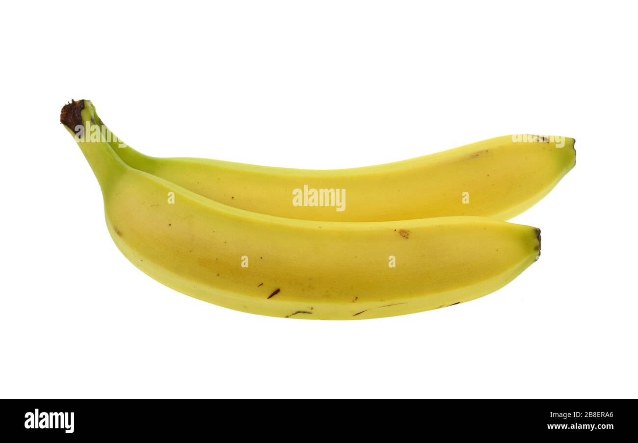 Two bananas isolated on white background Stock Photo - Alamy
