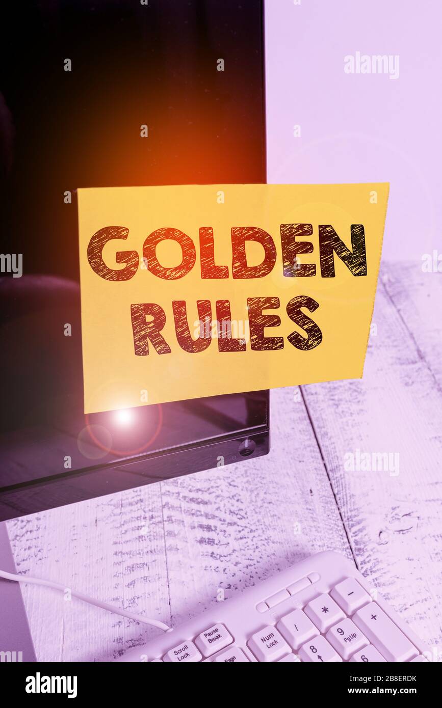 Word writing text Golden Rules. Business photo showcasing basic ...