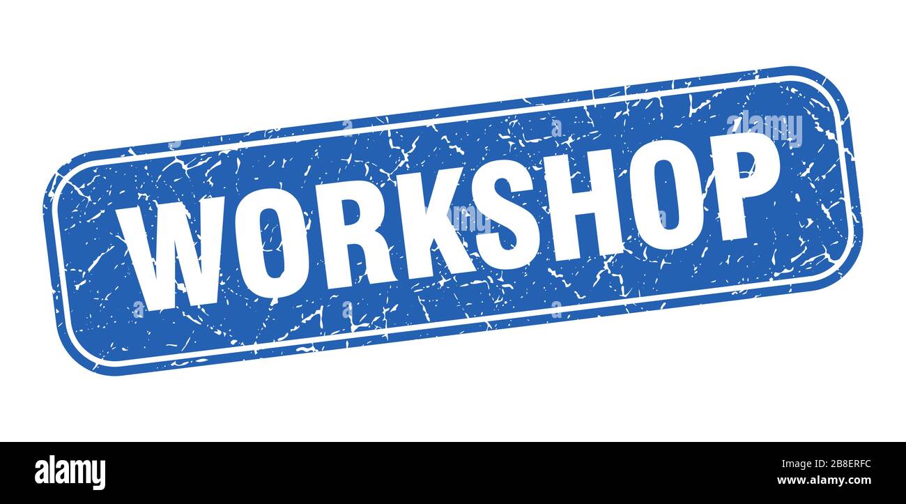 workshop stamp. workshop square grungy blue sign Stock Vector Image ...