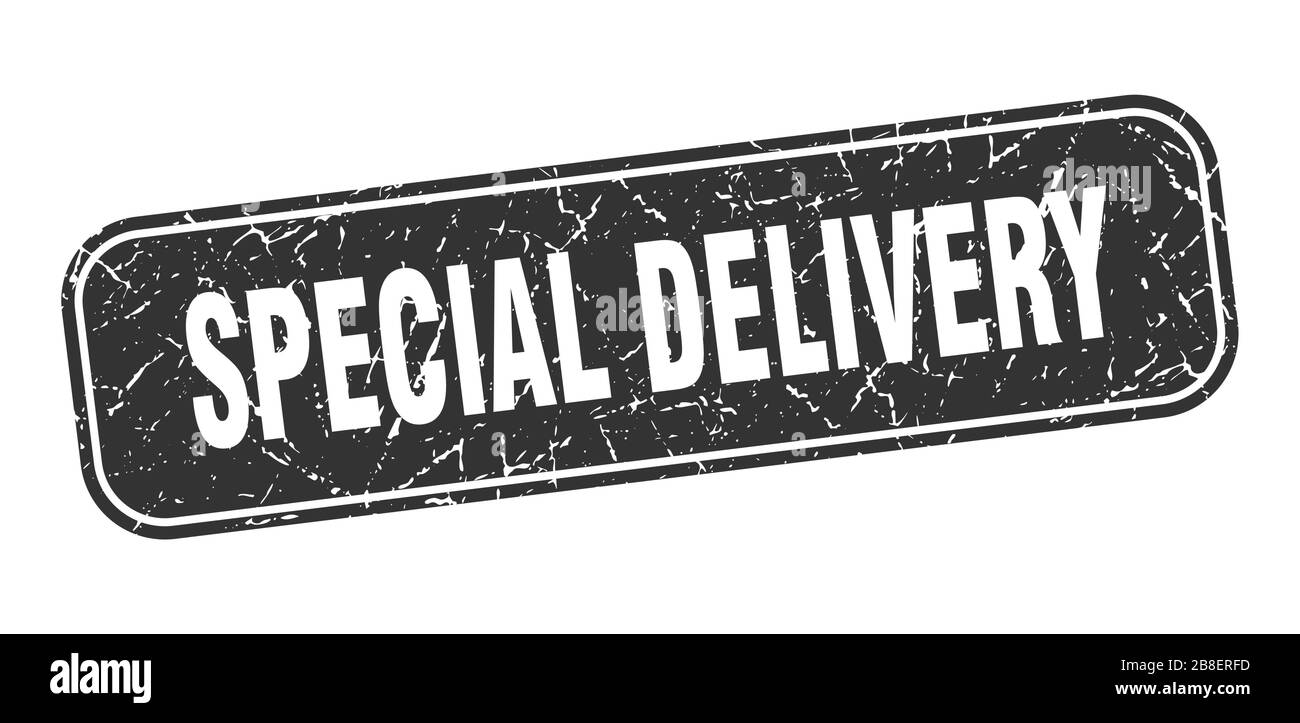 special delivery stamp. special delivery square grungy black sign Stock ...