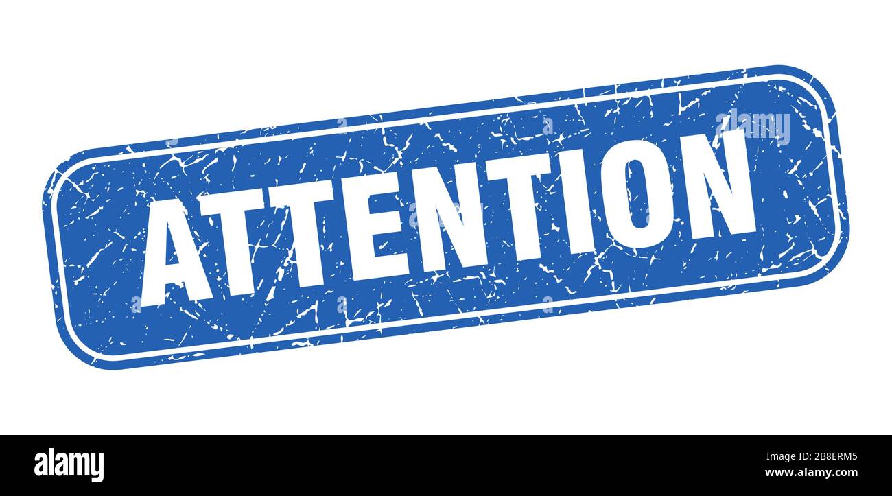 attention stamp. attention square grungy blue sign Stock Vector Image ...