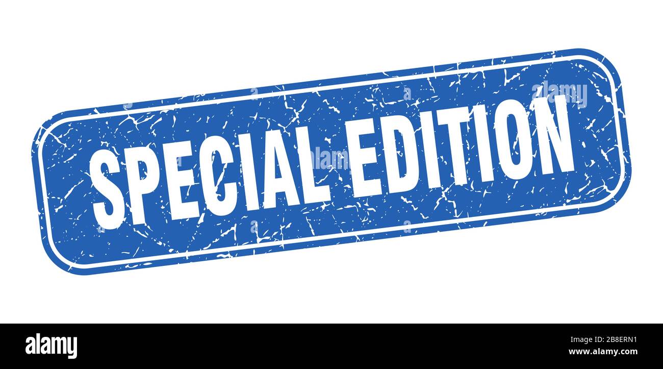 special edition stamp. special edition square grungy blue sign Stock ...