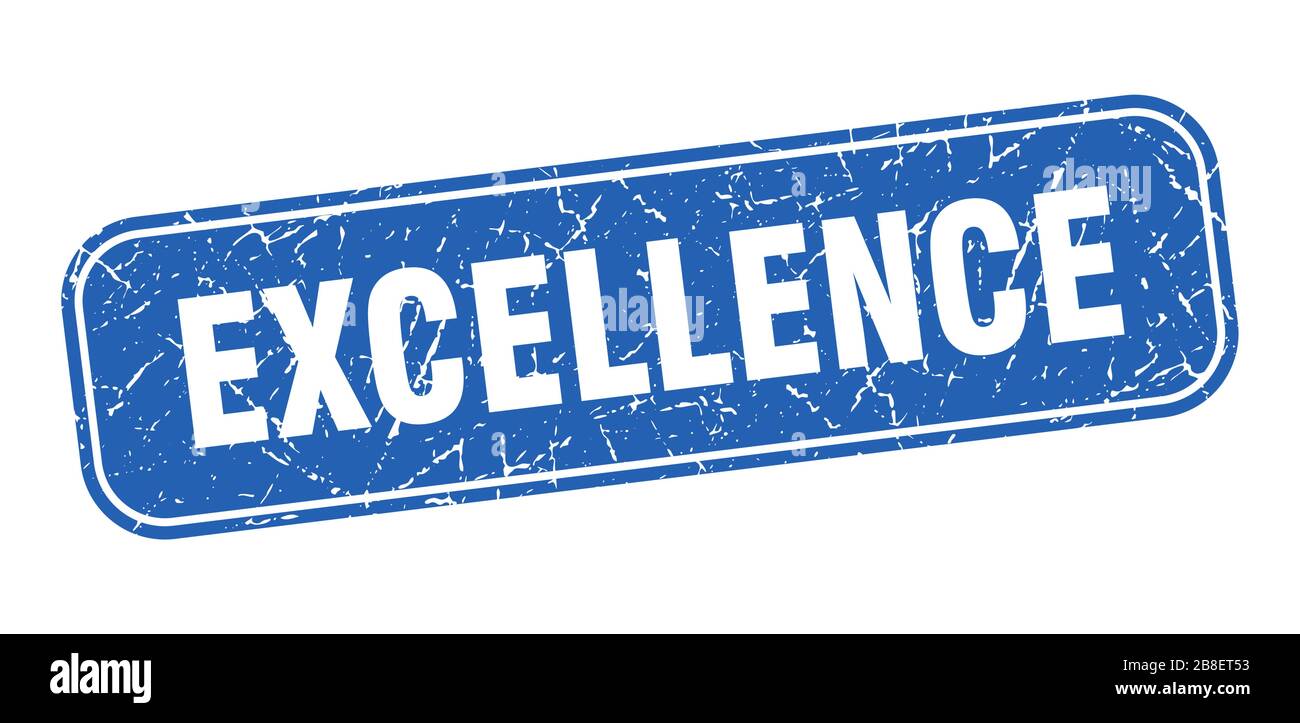 excellence stamp. excellence square grungy blue sign Stock Vector Image ...