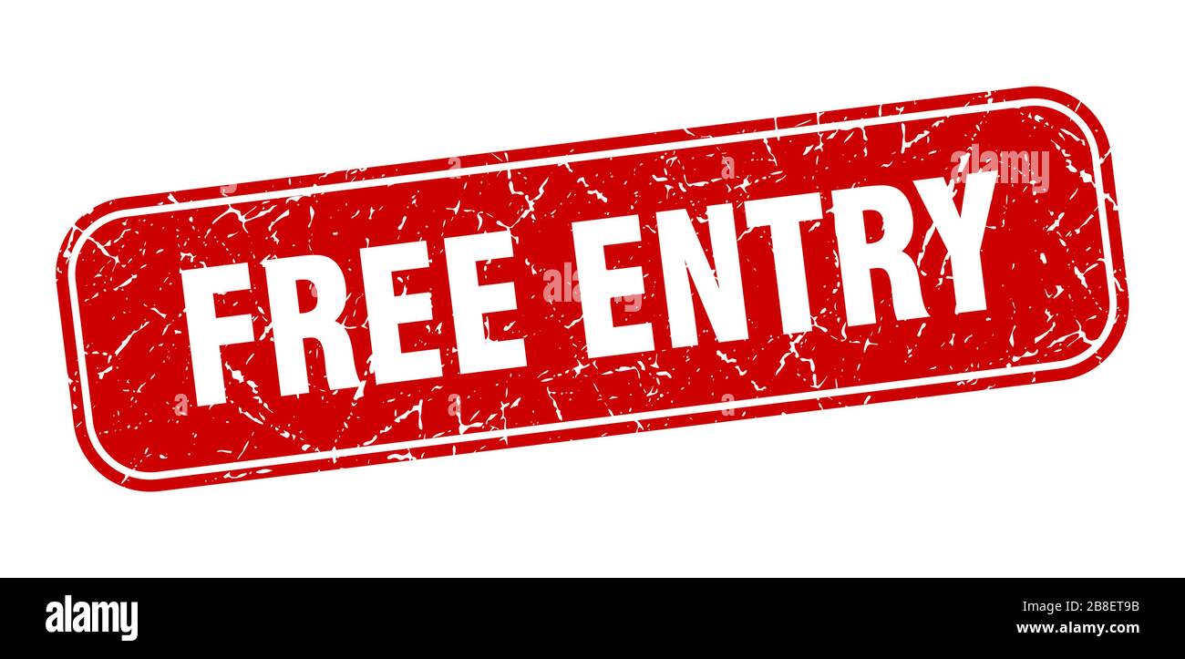 free entry stamp. free entry square grungy red sign Stock Vector Image ...