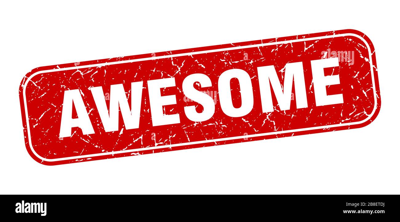 awesome stamp. awesome square grungy red sign Stock Vector Image & Art ...