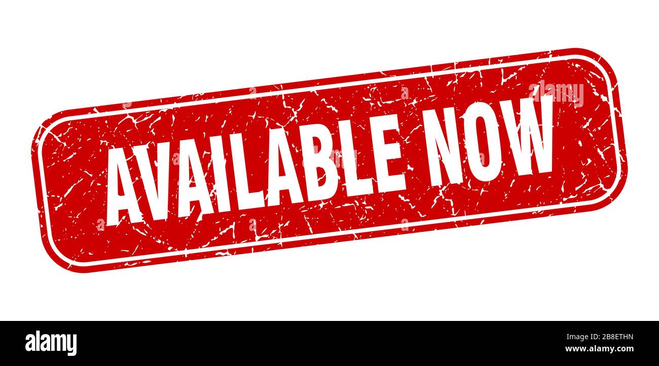 available now stamp. available now square grungy red sign Stock Vector ...