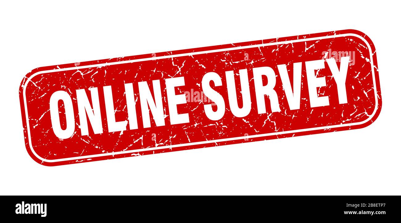 online survey stamp. online survey square grungy red sign Stock Vector ...