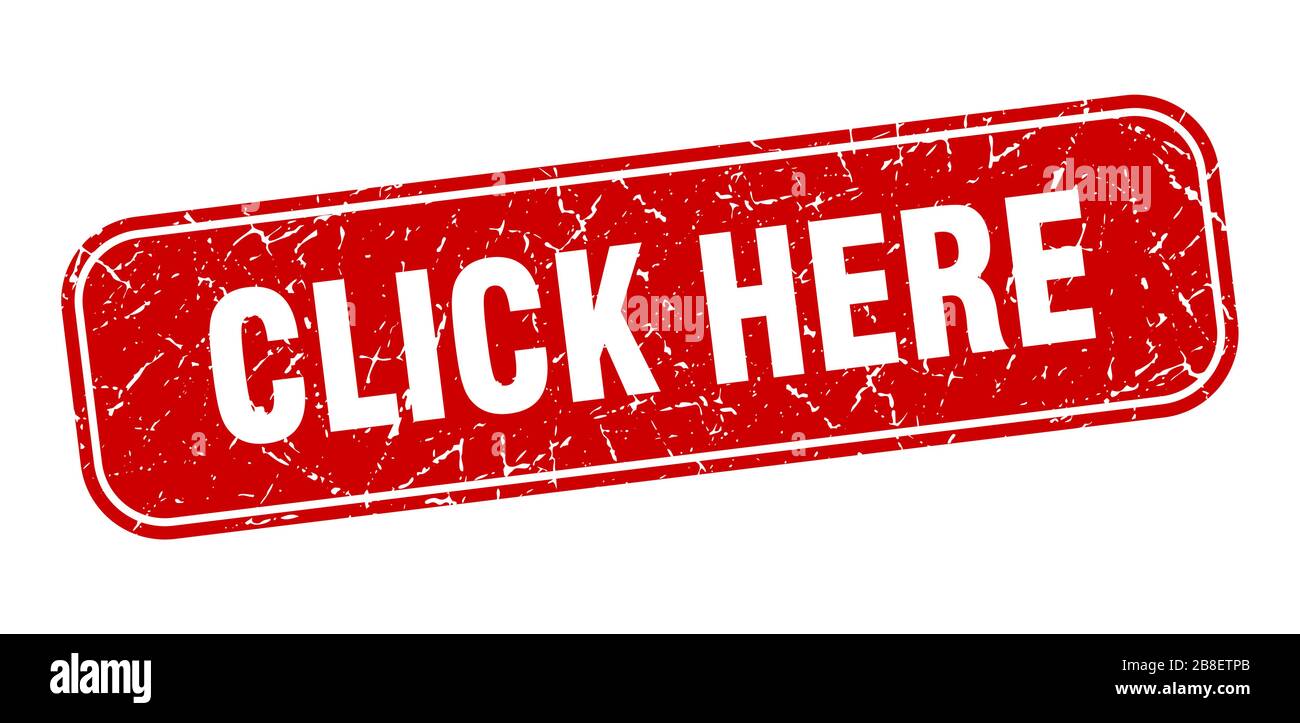 click here stamp. click here square grungy red sign Stock Vector Image ...