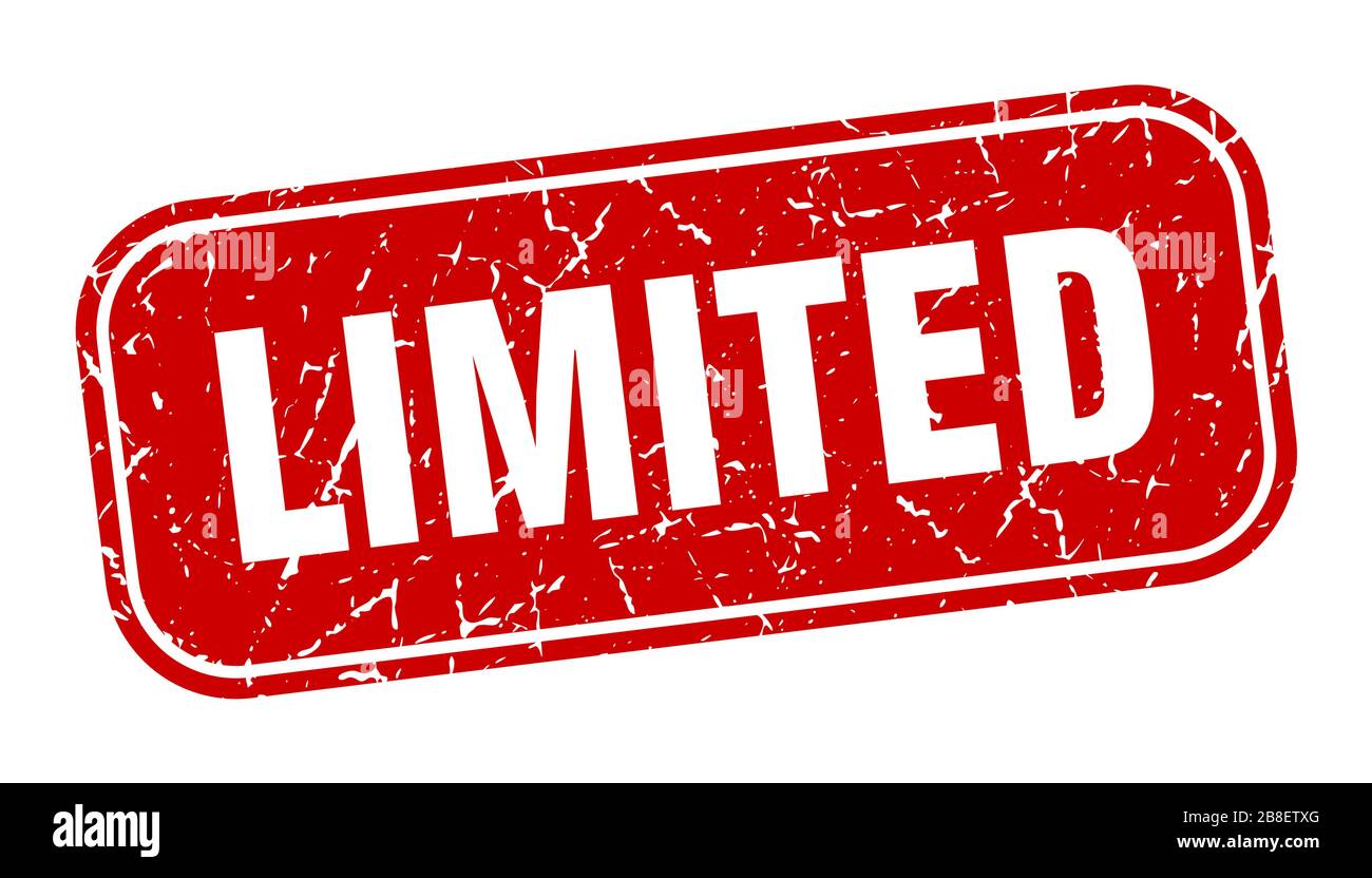 limited stamp. limited square grungy red sign Stock Vector Image & Art - Alamy