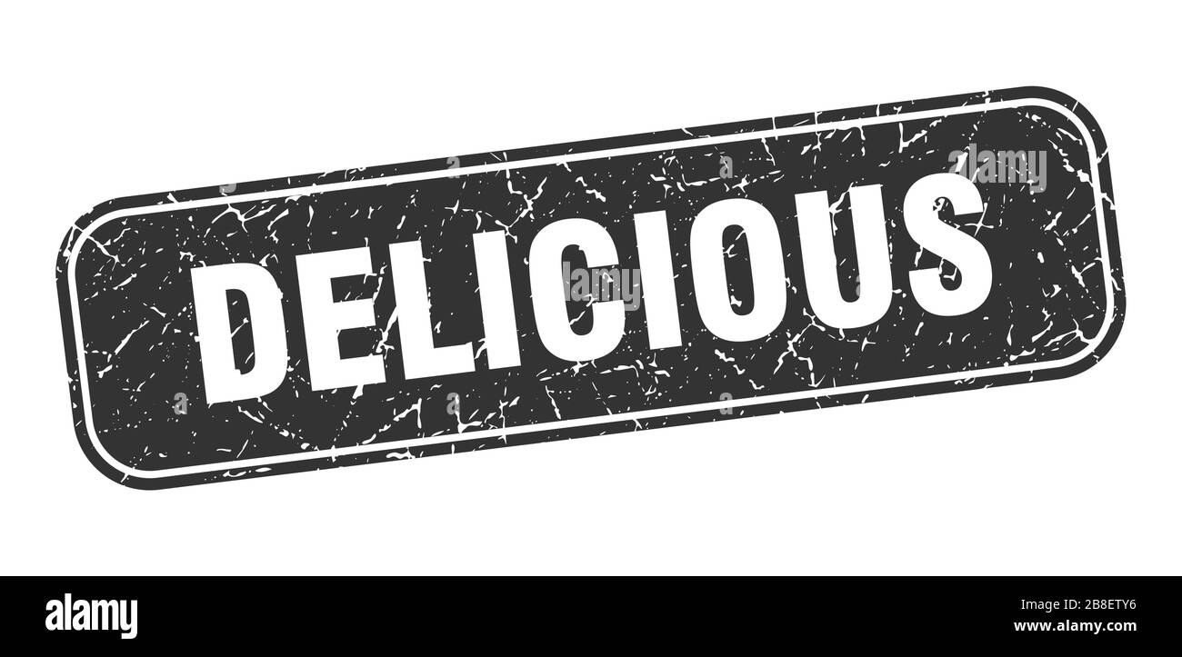 delicious stamp. delicious square grungy black sign Stock Vector Image ...
