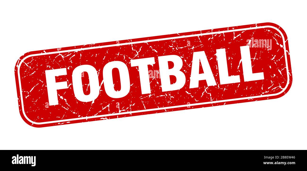 football stamp. football square grungy red sign Stock Vector Image ...