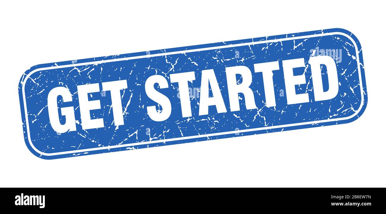 get started stamp. get started square grungy blue sign Stock Vector ...