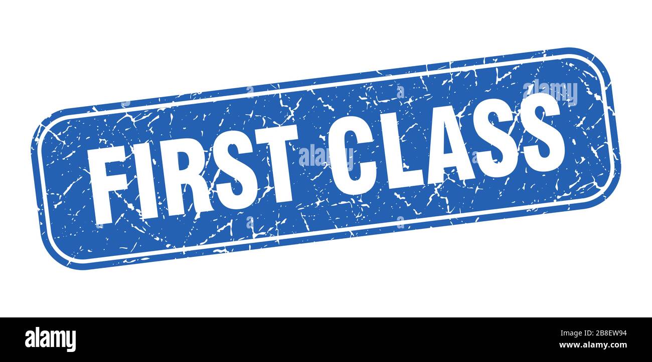 first class stamp. first class square grungy blue sign Stock Vector Image & Art - Alamy