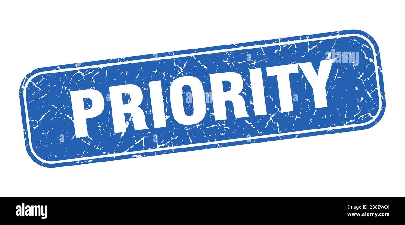 priority stamp. priority square grungy blue sign Stock Vector Image ...