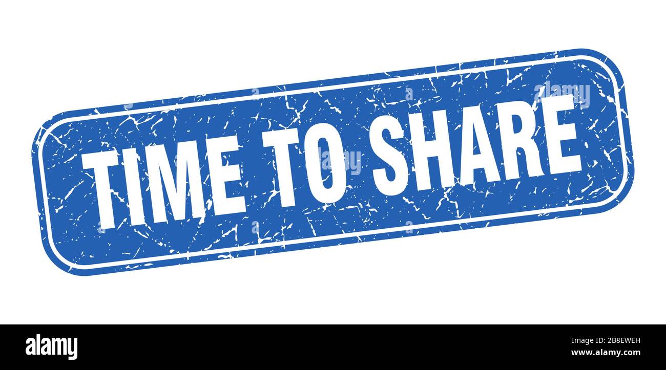 time to share stamp. time to share square grungy blue sign Stock Vector ...