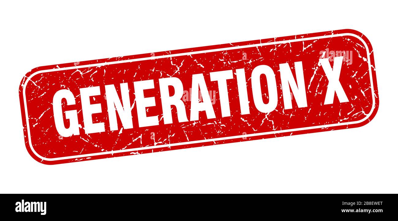 generation x stamp. generation x square grungy red sign Stock Vector ...