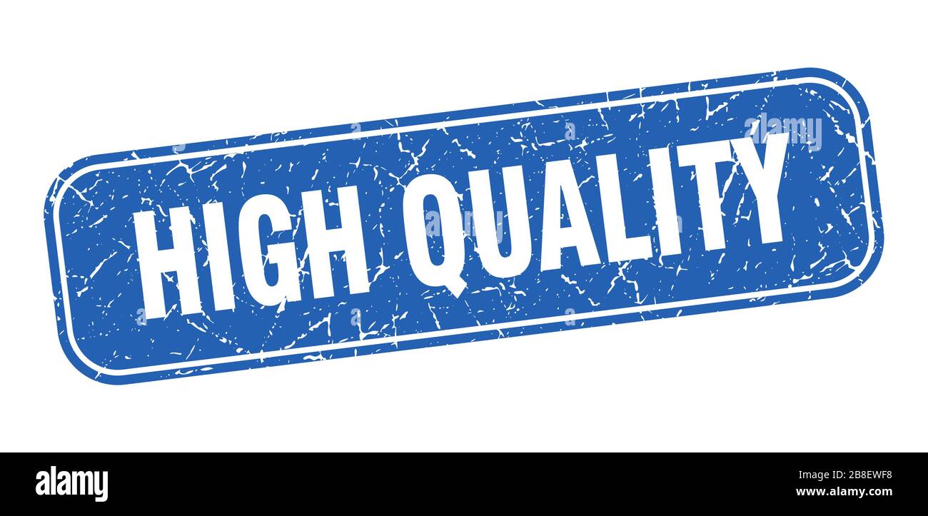 high quality stamp. high quality square grungy blue sign Stock Vector ...