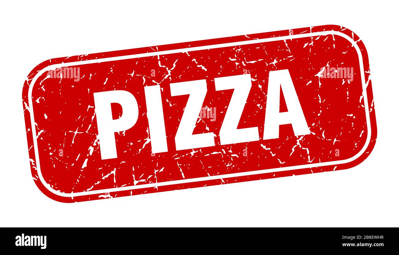 pizza stamp. pizza square grungy red sign Stock Vector Image & Art - Alamy
