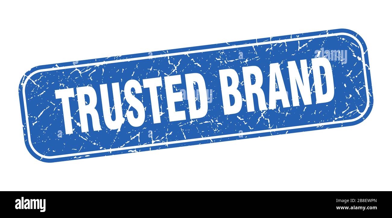 trusted brand stamp. trusted brand square grungy blue sign Stock Vector ...