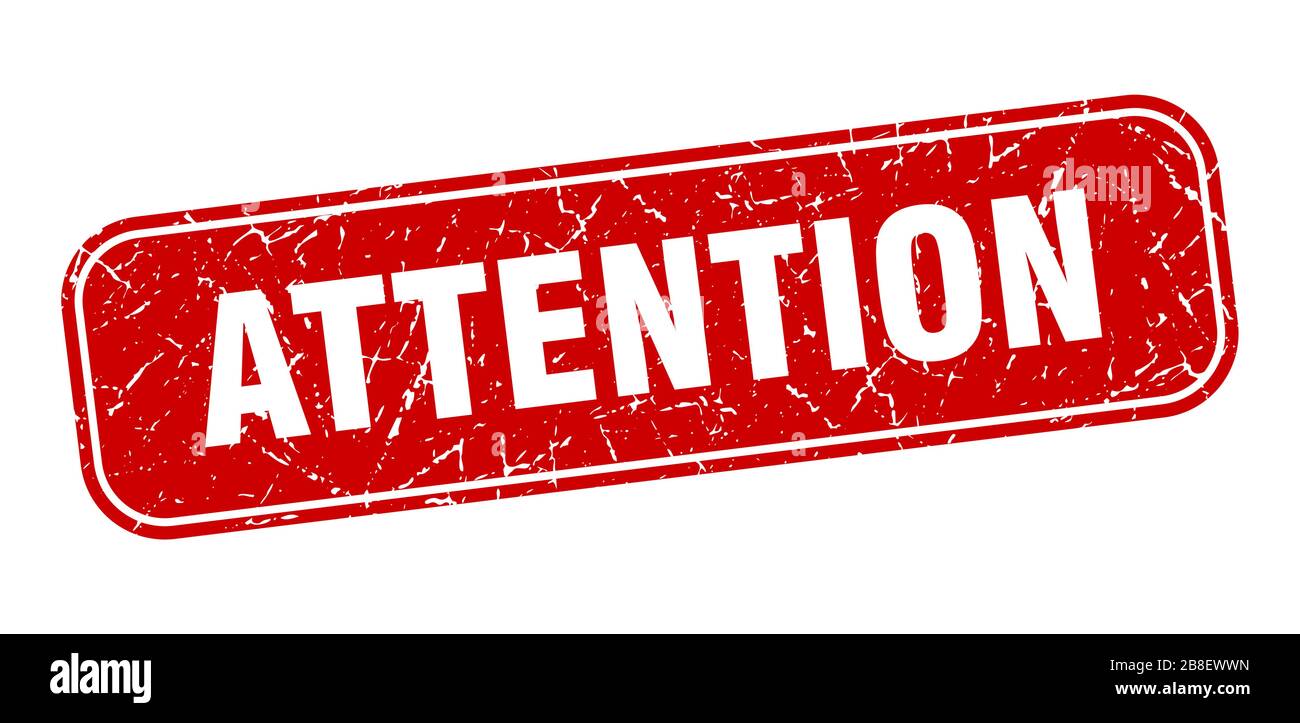 attention stamp. attention square grungy red sign Stock Vector Image & Art - Alamy