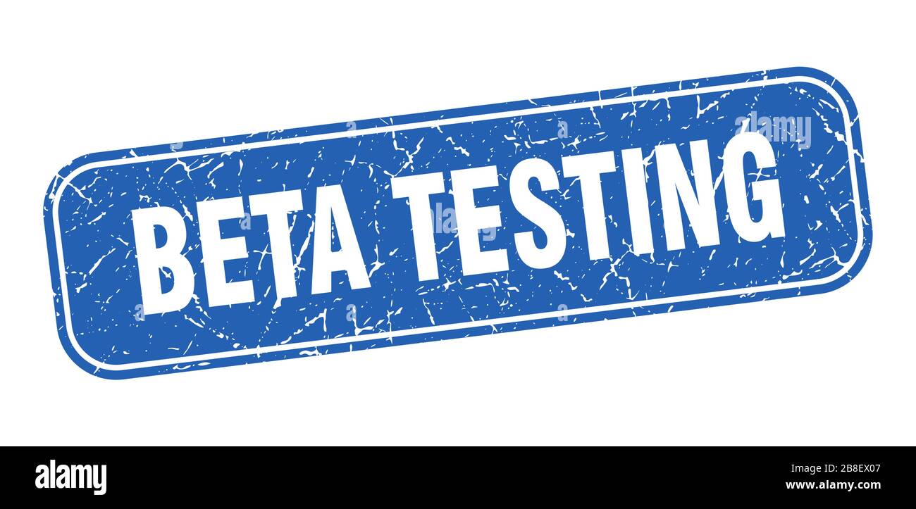 beta testing stamp. beta testing square grungy blue sign Stock Vector ...