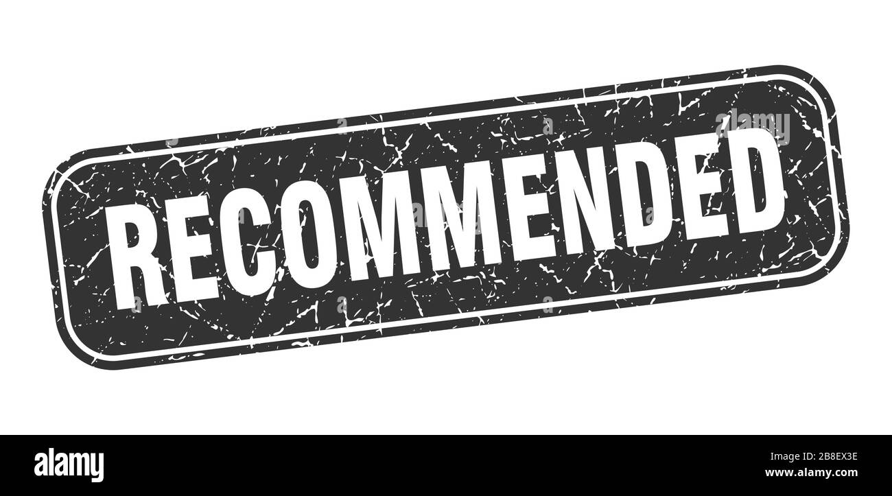 recommended stamp. recommended square grungy black sign Stock Vector ...