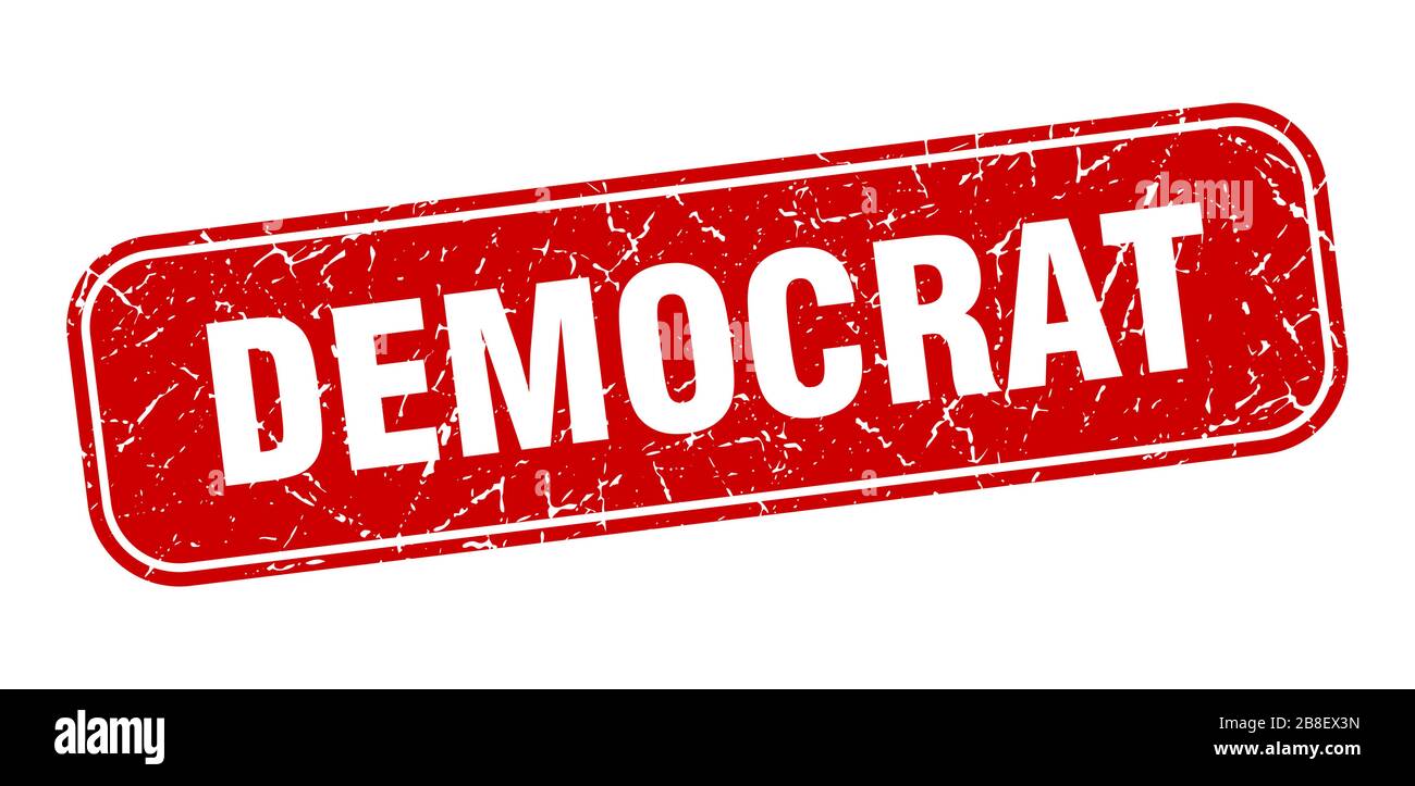 democrat stamp. democrat square grungy red sign Stock Vector Image ...