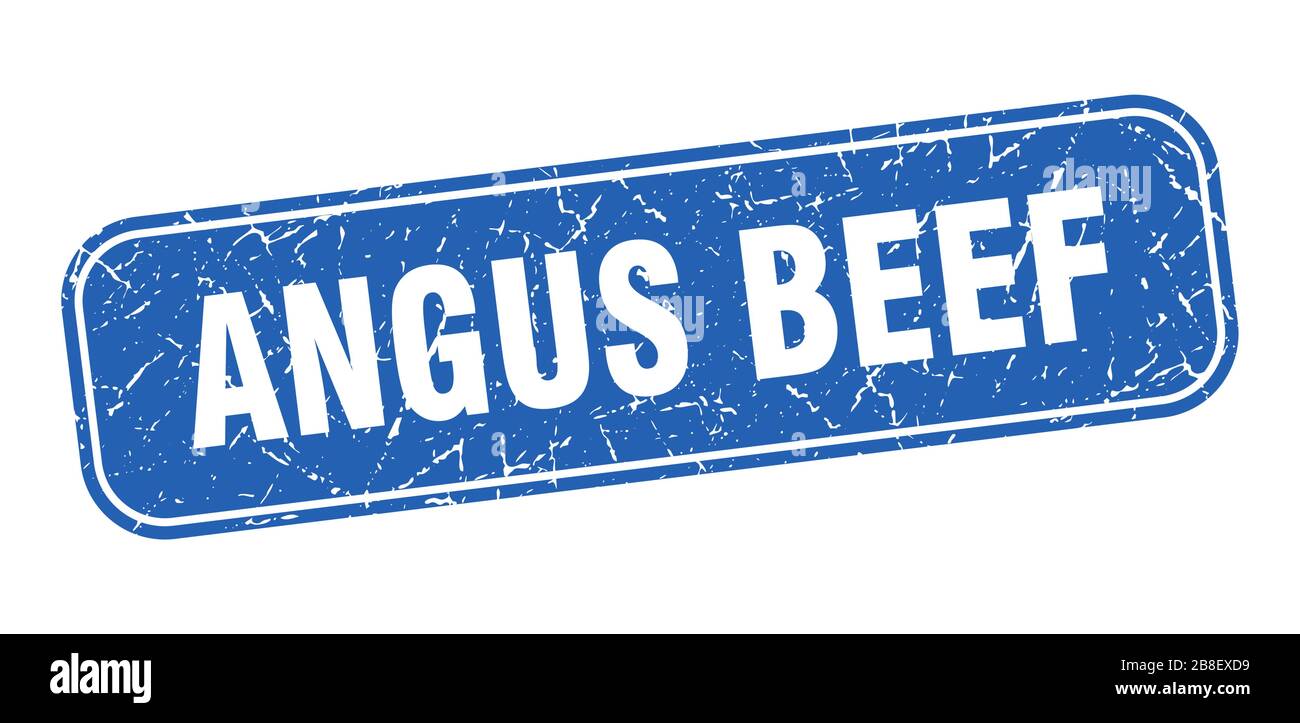 angus beef stamp. angus beef square grungy blue sign Stock Vector Image ...