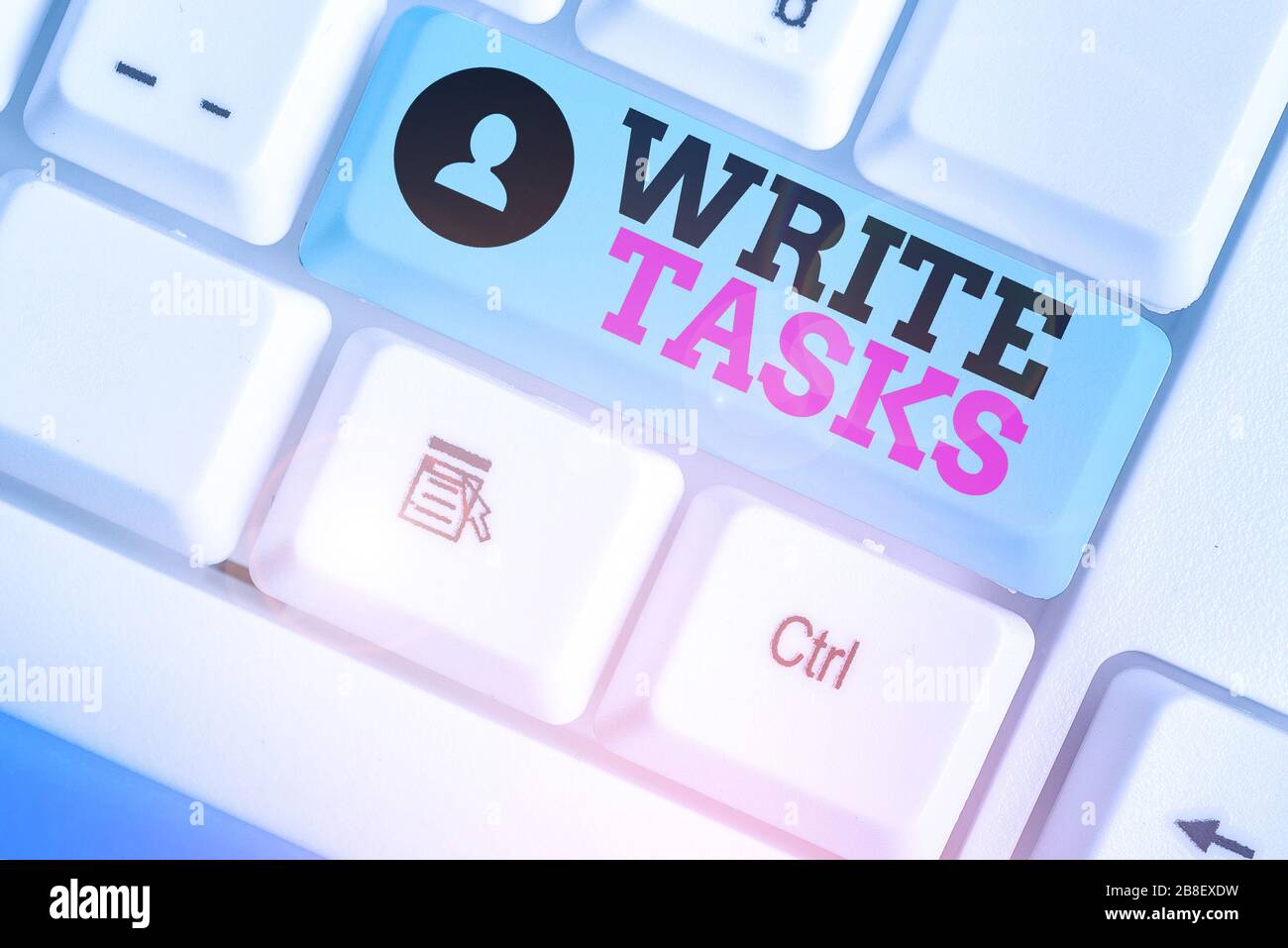 Conceptual hand writing showing Write Tasks. Concept meaning assigned ...