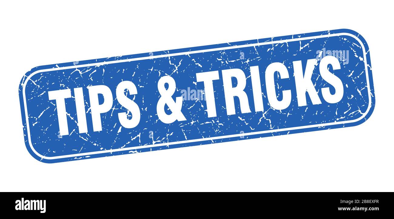tips & tricks stamp. tips & tricks square grungy blue sign Stock Vector ...