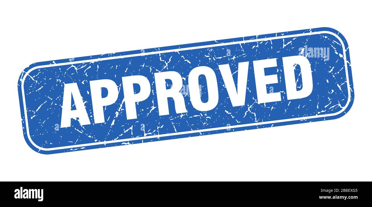 approved stamp. approved square grungy blue sign Stock Vector Image ...