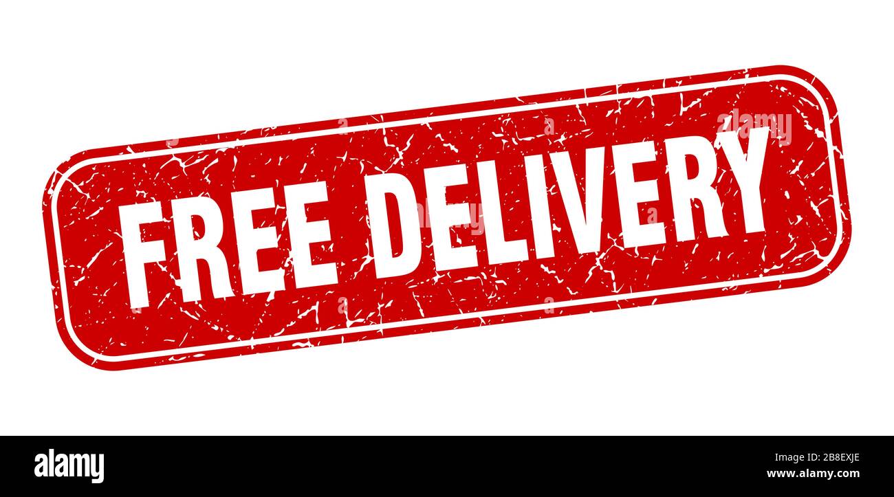 free delivery stamp. free delivery square grungy red sign Stock Vector ...